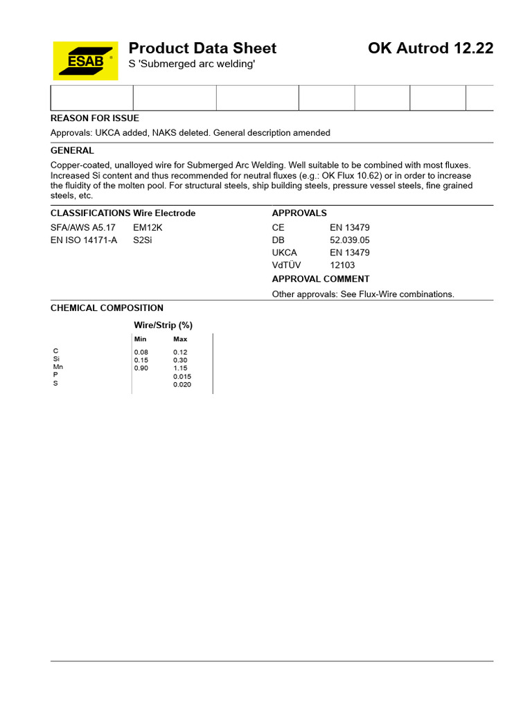 OK Autrod 12.22 Product Data Sheet | PDF