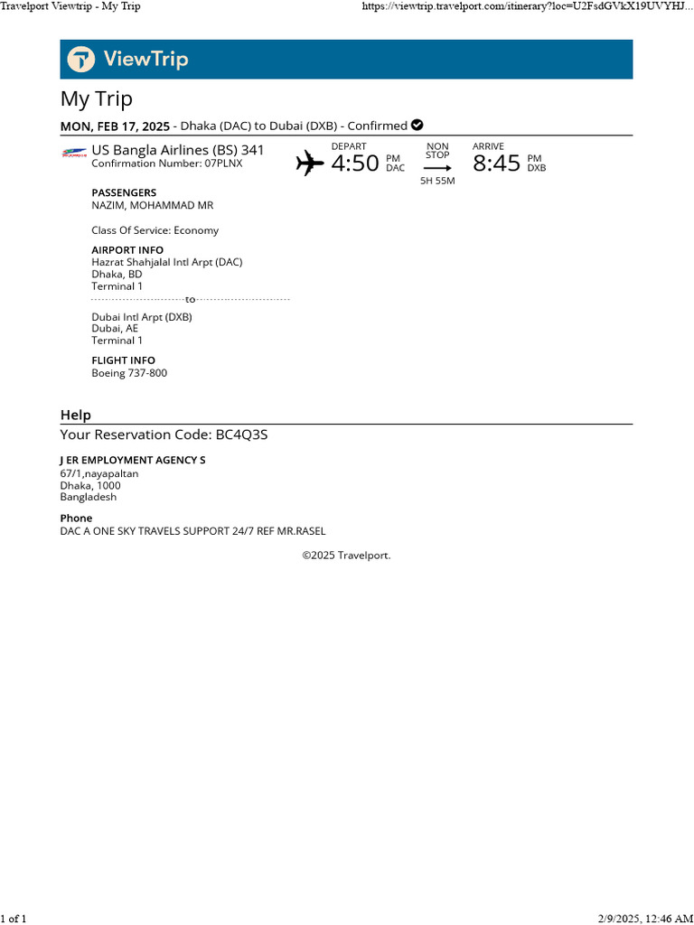 Travelport Viewtrip - My Trip | PDF