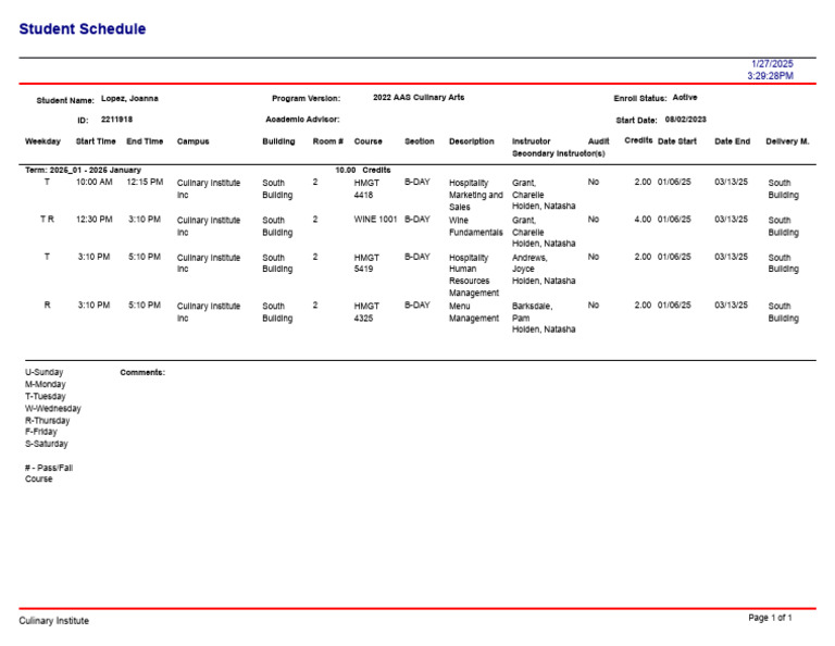My Schedule Report | PDF