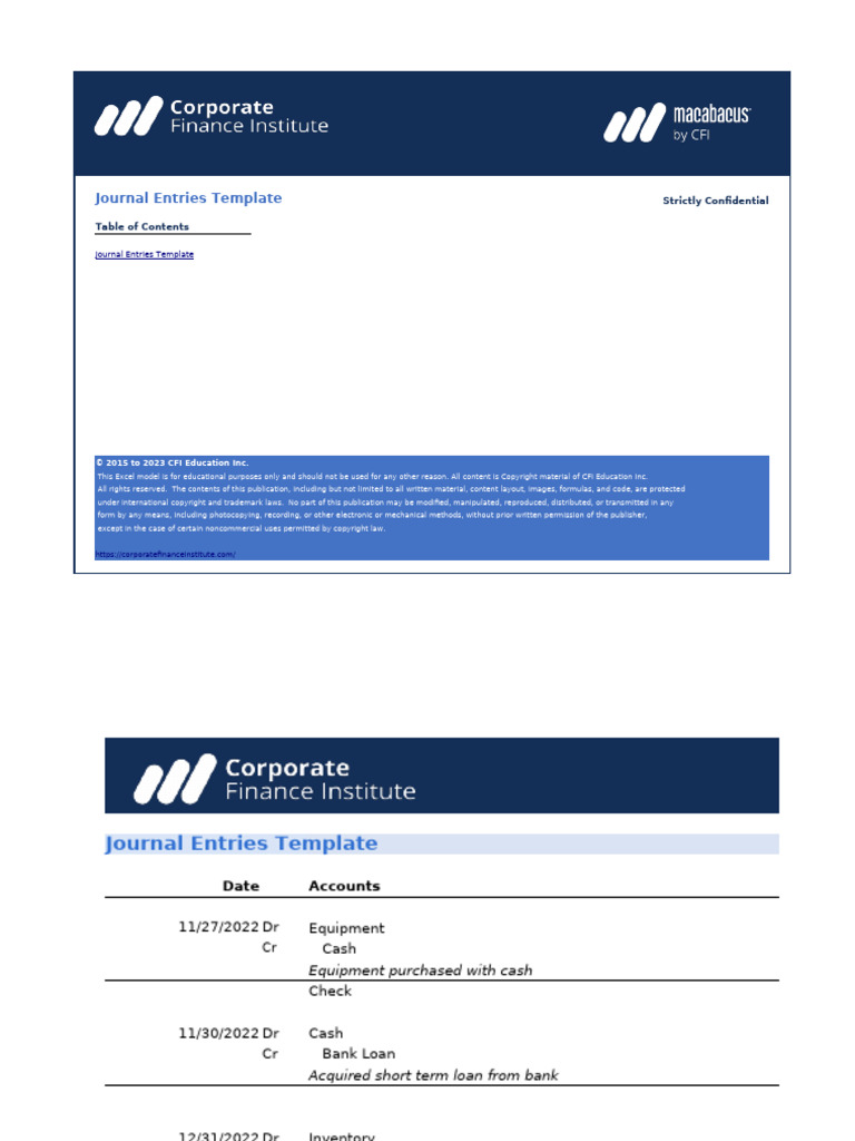 Journal Entries Template | PDF