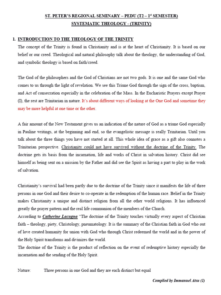 Trinity (Theology 2) New 3 | PDF | Trinity | God The Father