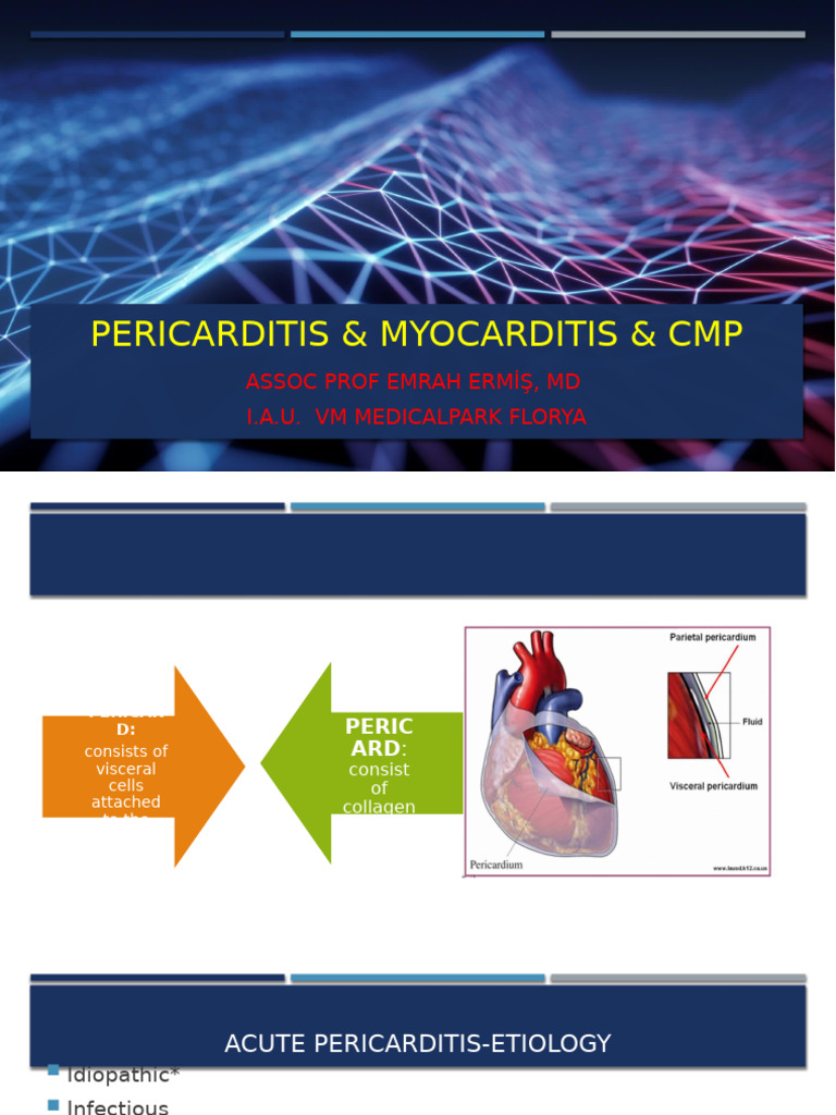 Acute Pericarditis and Myocarditis Overview | PDF | Heart Failure | Heart