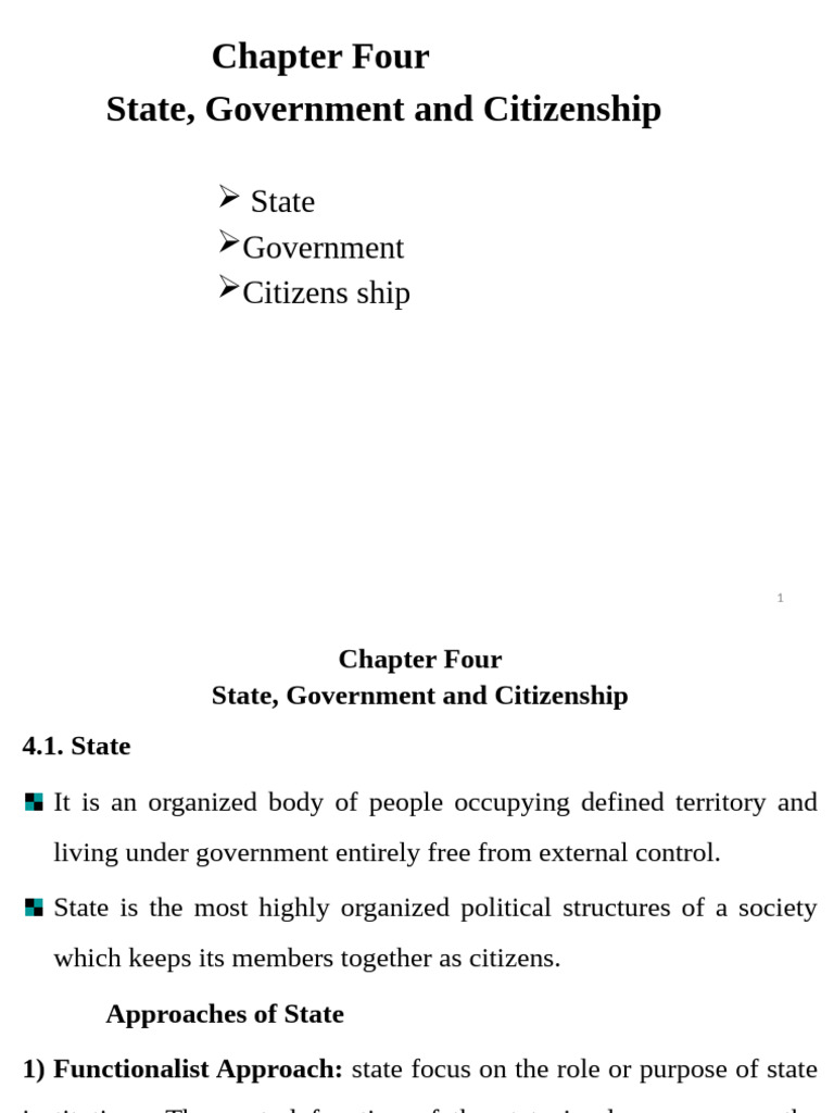 Moral and Citizenship Chapter Four | PDF | State (Polity) | Naturalization