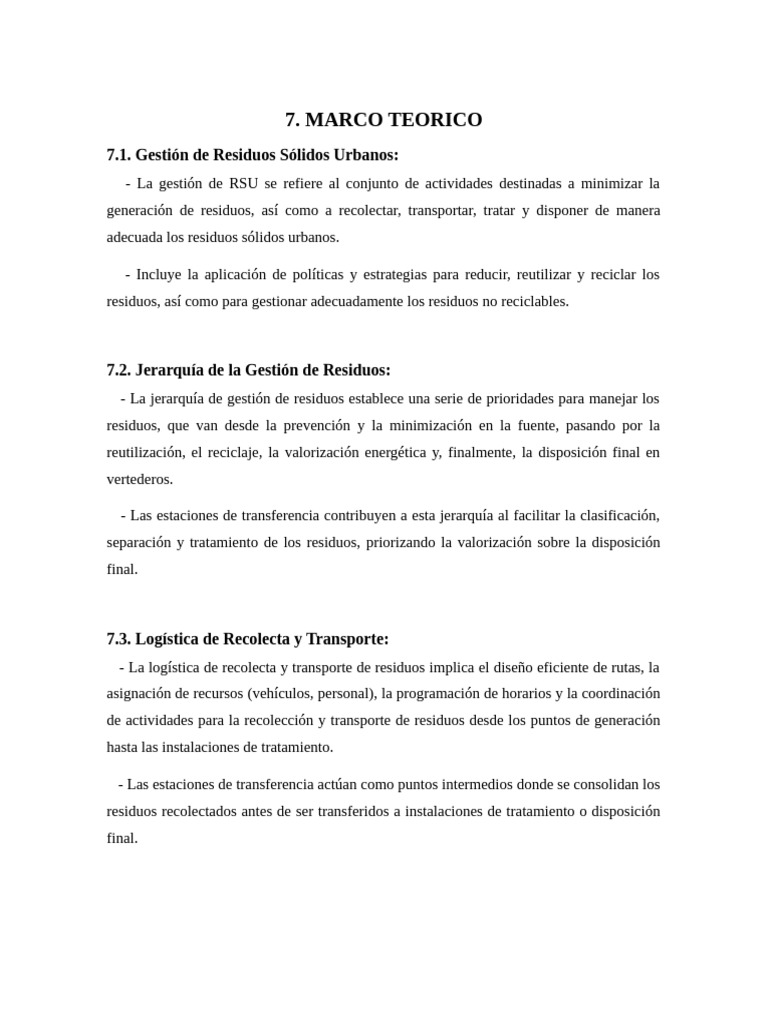 Marco Teorico | PDF | Residuos | Residuos sólidos urbanos