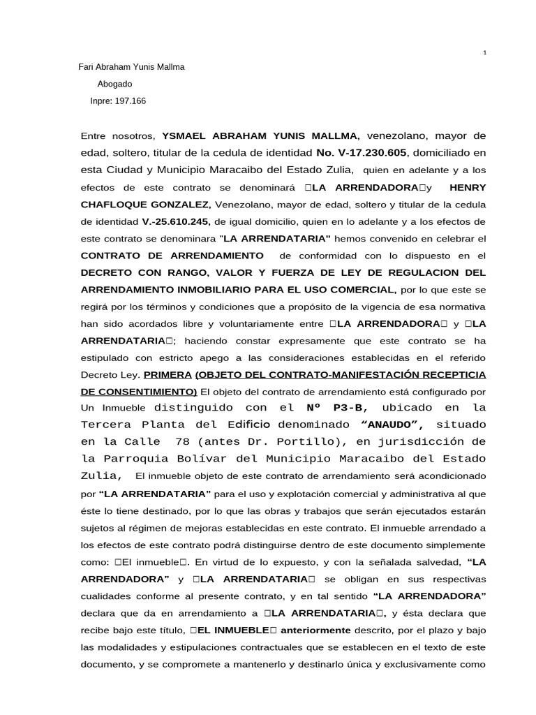 Arrend Edif. Anaudo Apartamento | PDF | Justicia | Crimen y violencia