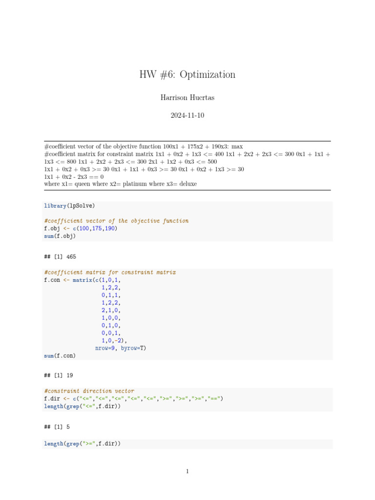 Linear Programming Optimization | PDF