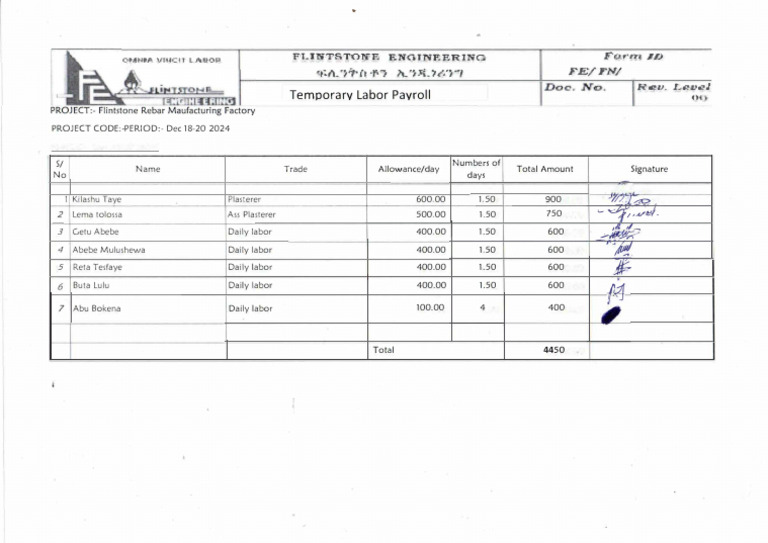 Labor Payroll Dec 18 20 | PDF