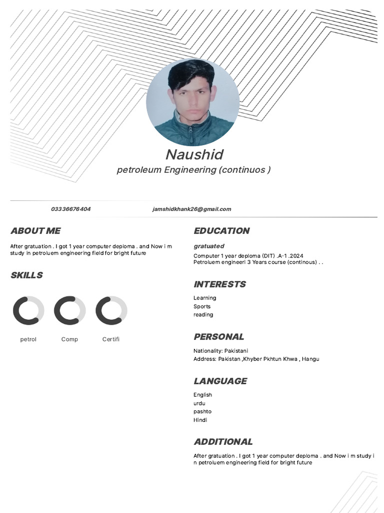 Petroleum Engineering Student Profile | PDF