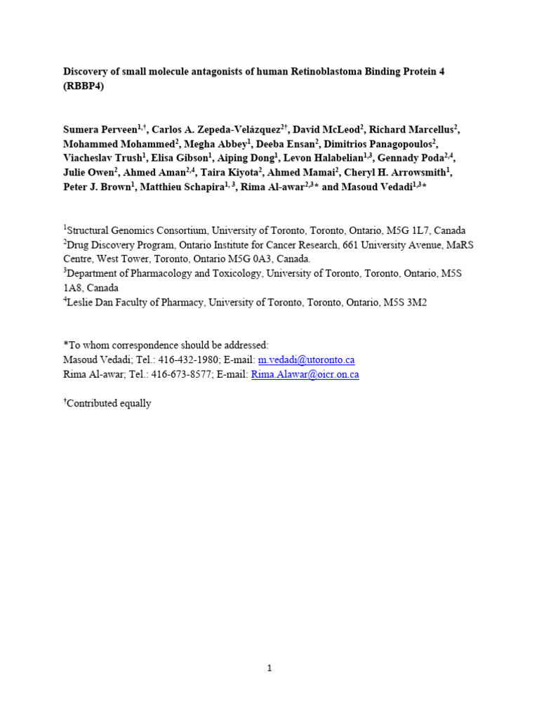 Discovery of Small Molecule Antagonists of Human Retinoblastoma Binding ...