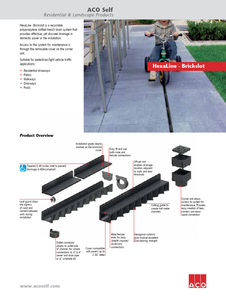 ACO HexaLine Brickslot Installation Guide | PDF | Drainage | Civil ...