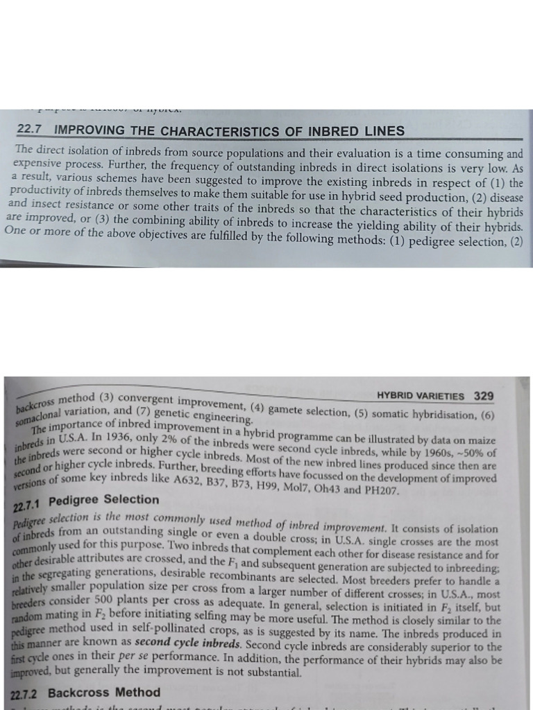 Development of Inbreds and Diversification | PDF