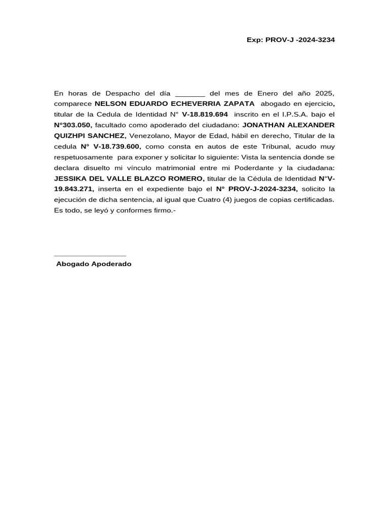 Ejecucion Jonathan q | PDF