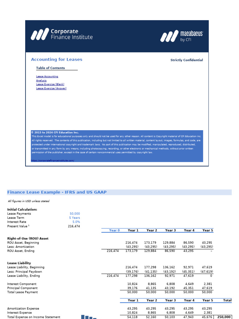 Lease Accounting Analysis and Examples | PDF | Expense | Interest