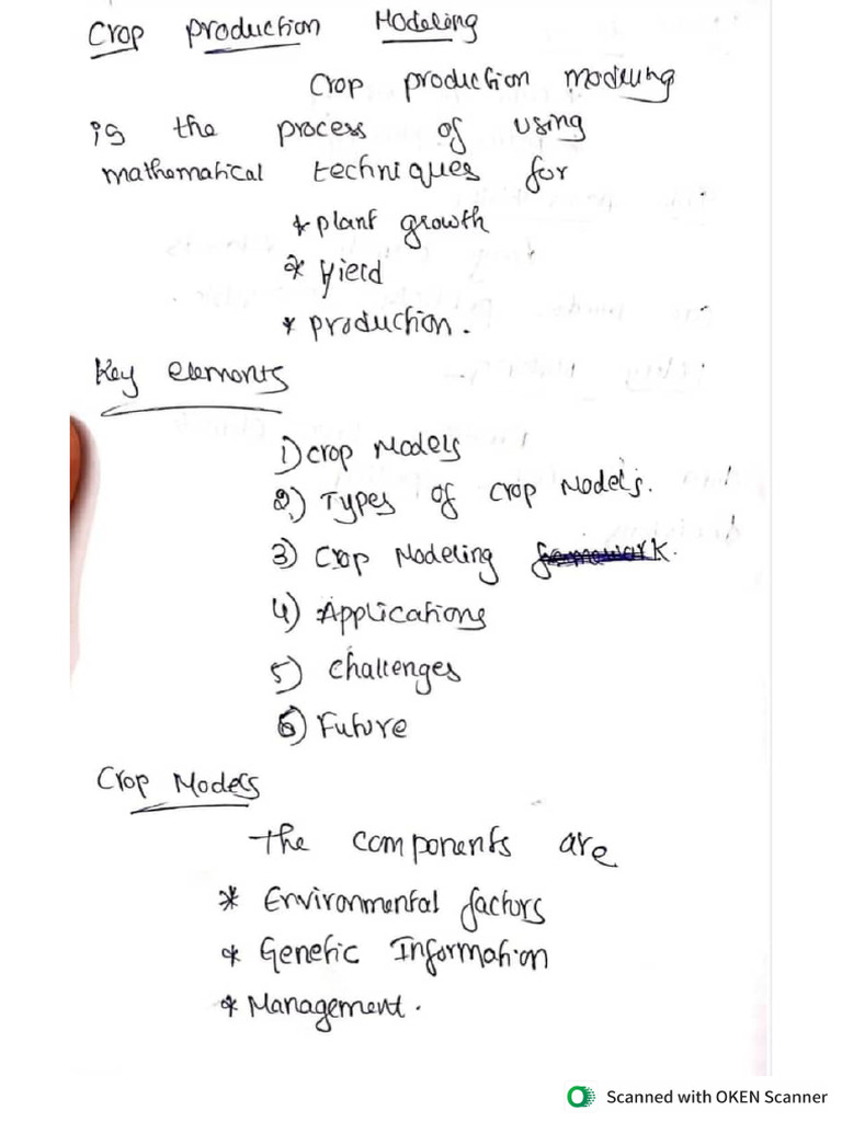 crop production modeling | PDF