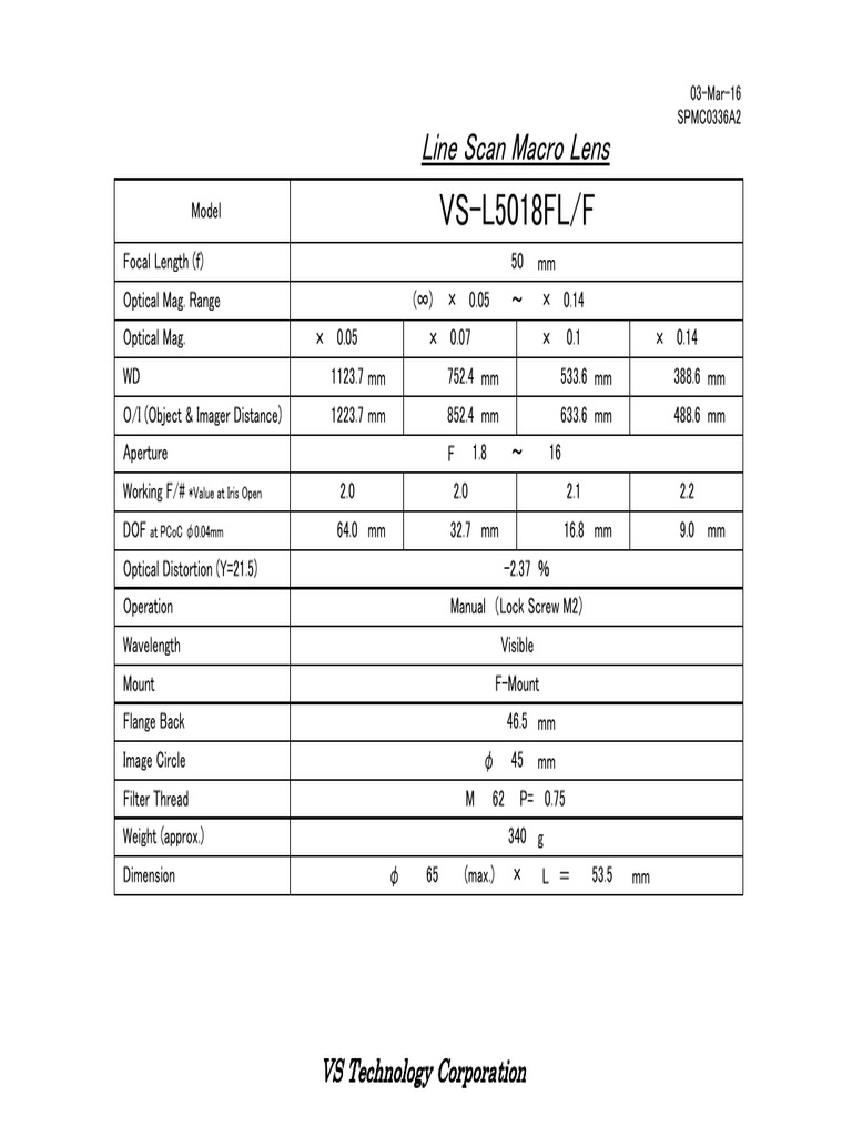 VS-L5018FL F SpecSheet E | PDF