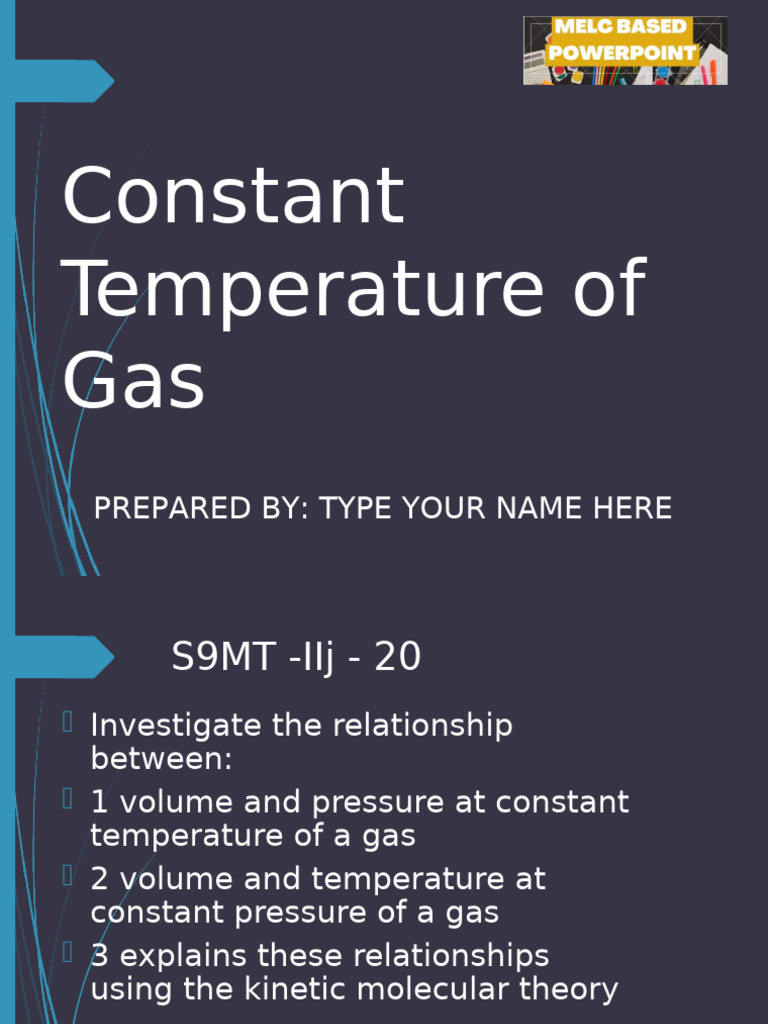 G10 Science Q4 - Week 1-2-Constant Temp of Gas | PDF | Gases | Temperature