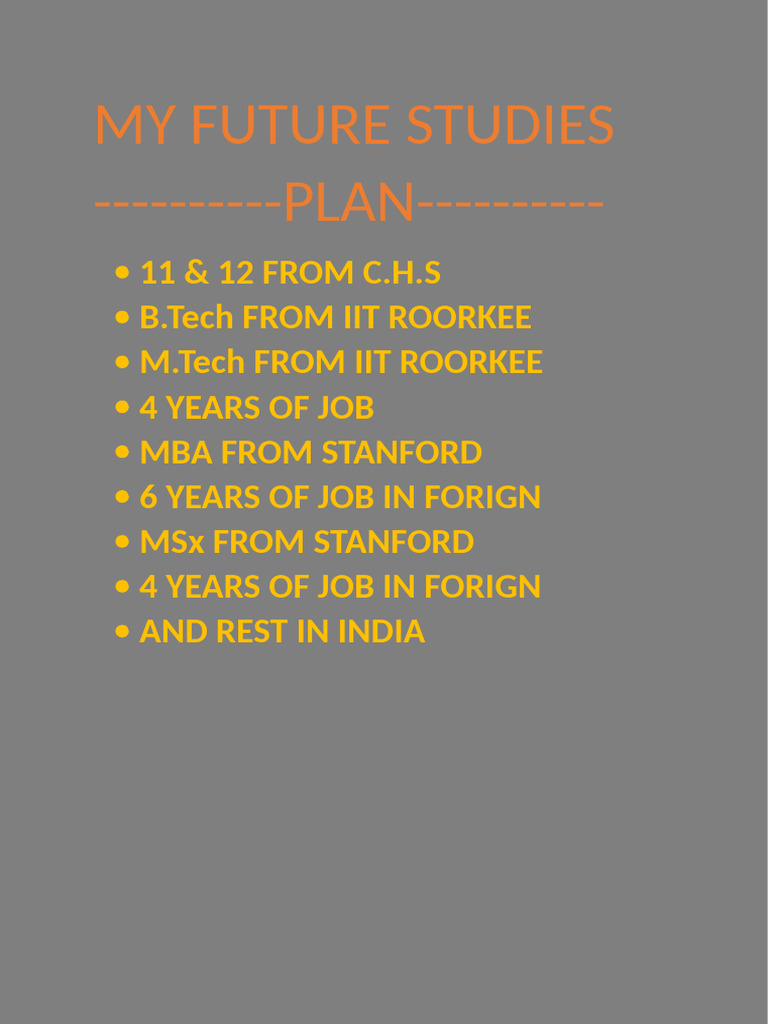 My Future Studies | PDF