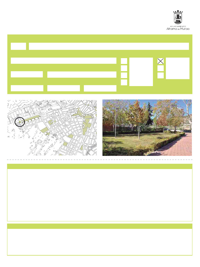 Inventario de Zonas Verdes Alhama de Murcia | PDF | Parques | Plantas