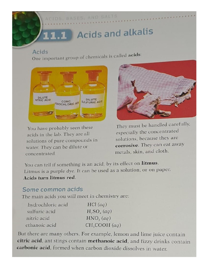 ACID - BASE Notes and Activities | PDF