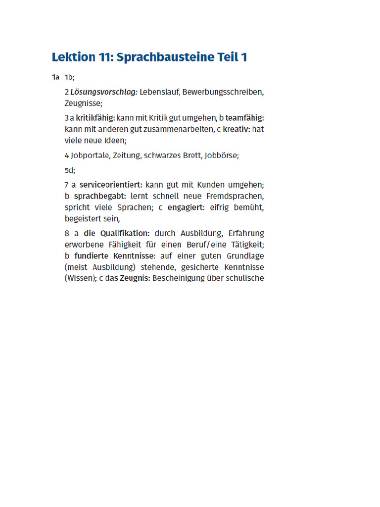 Sprachbausteine Aus Telc Prüfungstraining DTB B2_Lösungen | PDF