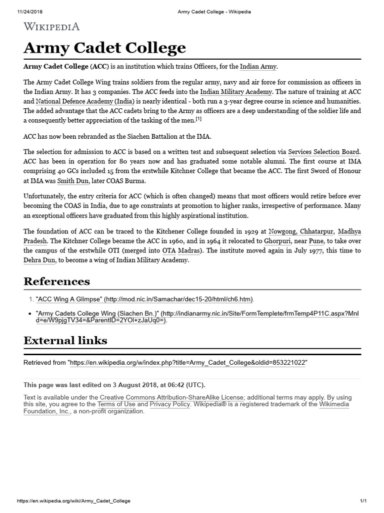 Army Cadet College - Wikipedia # | PDF | Military Units And Formations ...