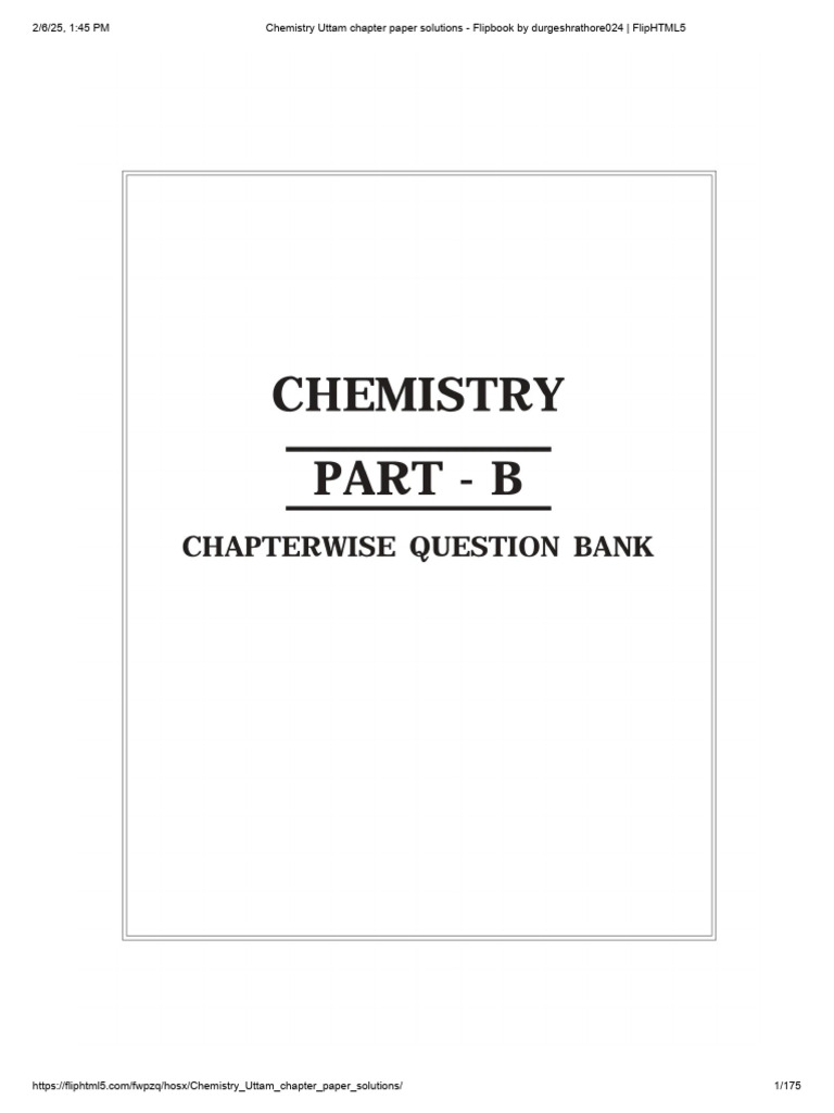 Chemistry Chapter Paper Solutions | PDF | Books