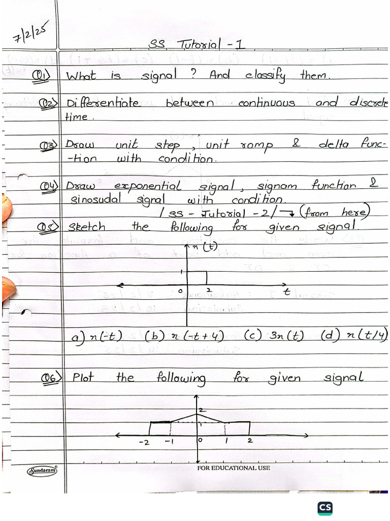 SS Tutorial 1 & 2 | PDF