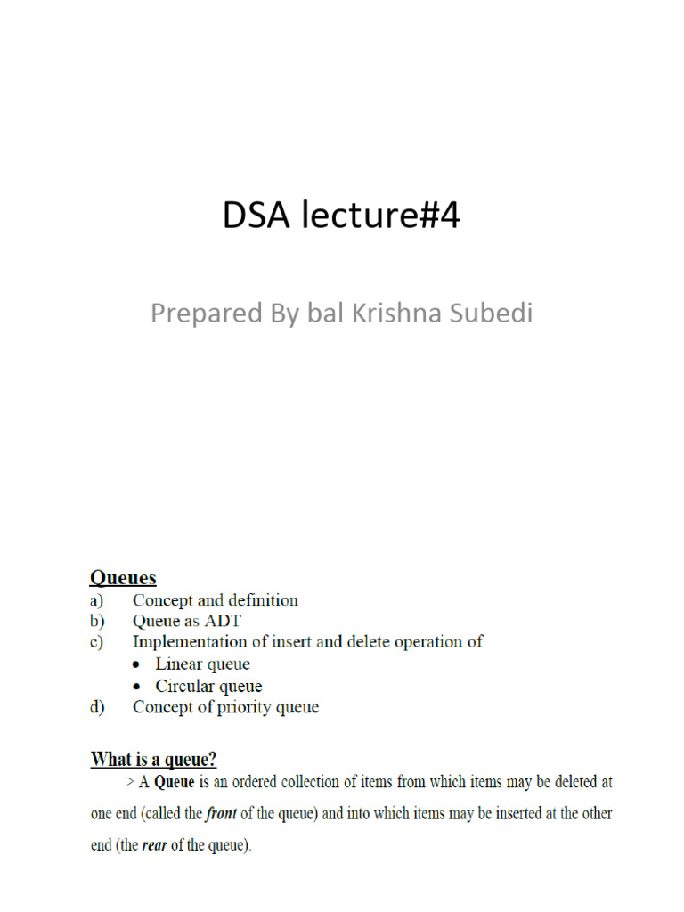 Dsa Lecture 4 | PDF