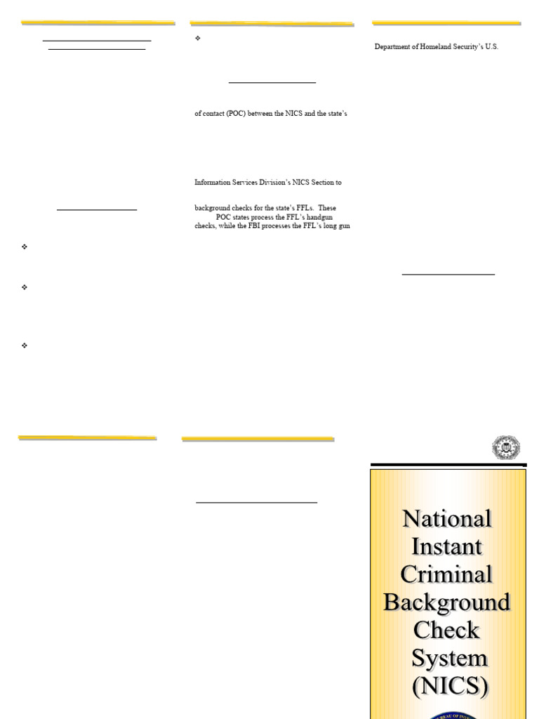 Nics General Brochure 2015 | PDF | National Instant Criminal Background ...