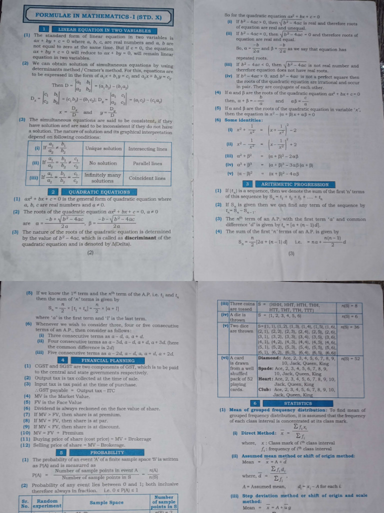 Uttam Formula Sheet | PDF