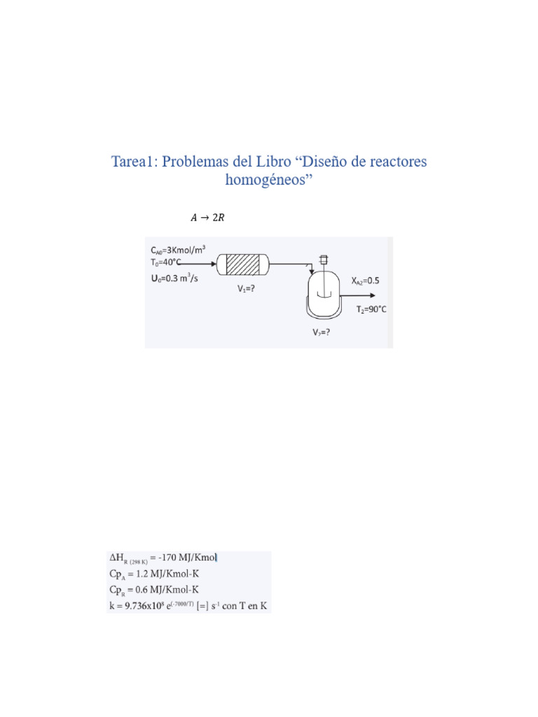 Diversos Problemas Resueltos Diseño de Reactores 2 | PDF | Reactor Quimico | Cantidad