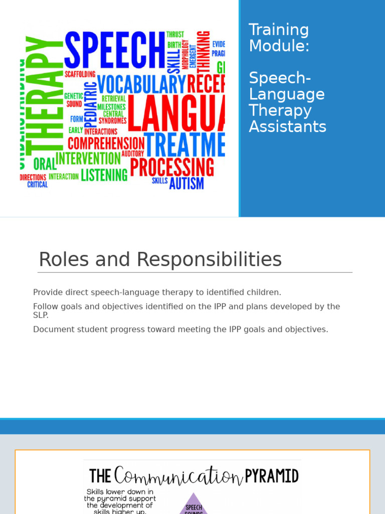 Speech-Language Therapy Assistant Guide | PDF | Word | Speech