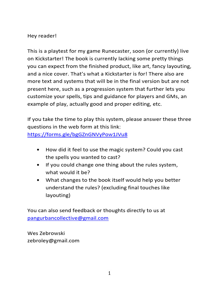 Runecaster RPG Playtest Guide | PDF | Magician (Fantasy)