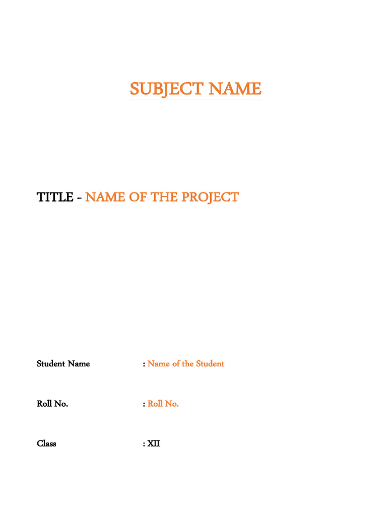 Project Template Phy, Chem, Bio | PDF
