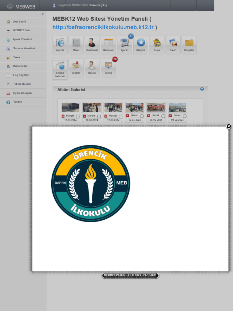MebWeb Yönetim Paneli | PDF
