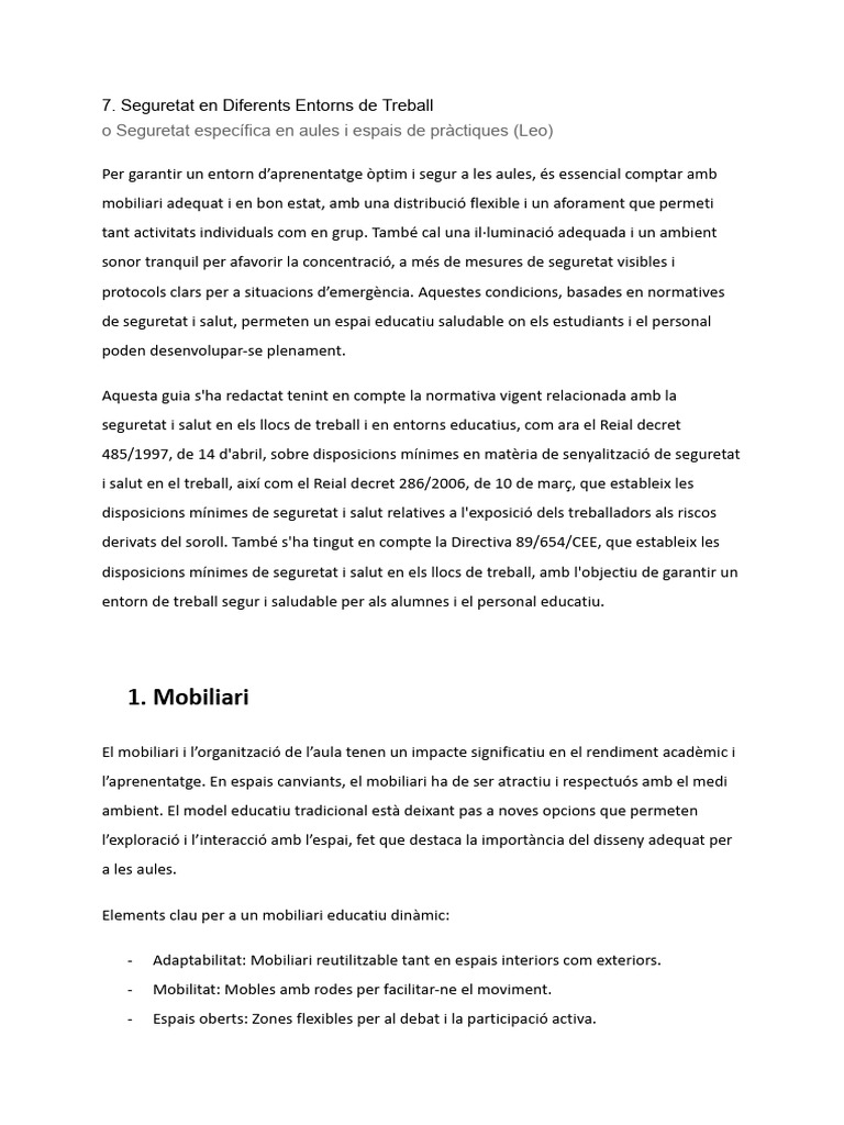 Seguretat en Diferents Entorns de Treball | PDF