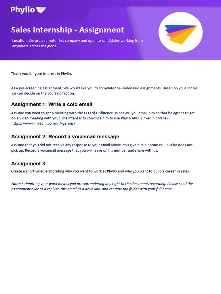 Assignment - Business Intern-2 | PDF