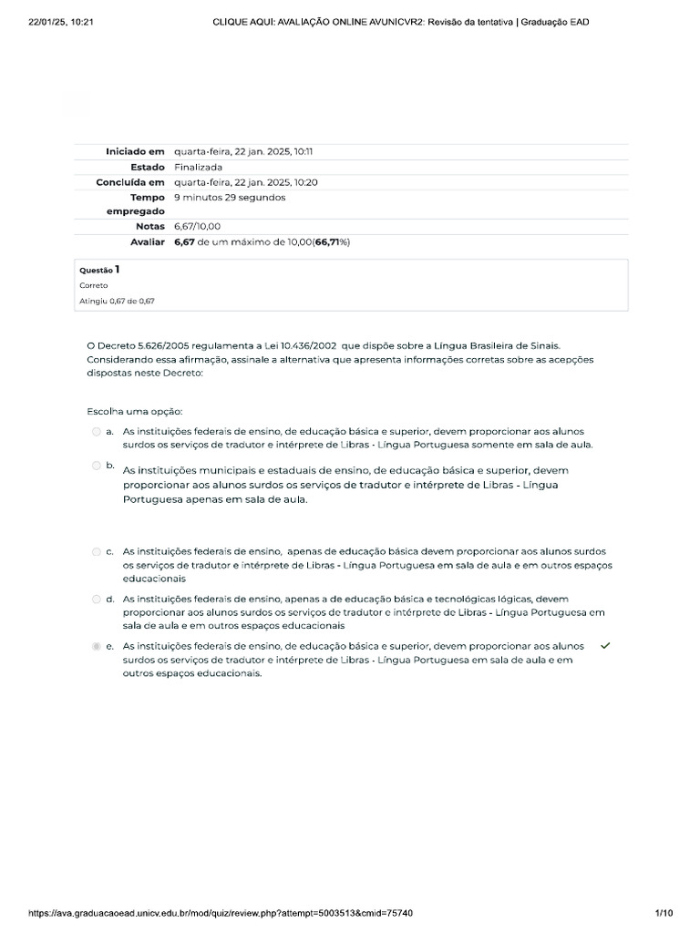 Libras - Prova Hist | PDF