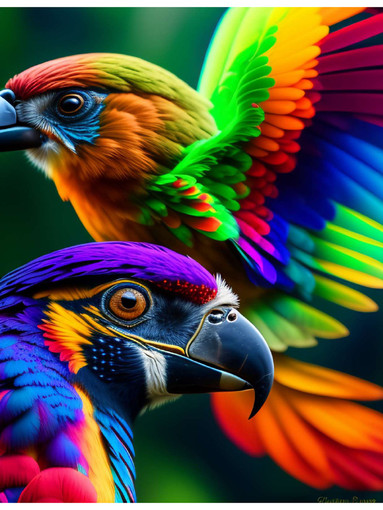 Colorful Bird With Black Beak Blue Yellow Wing | PDF