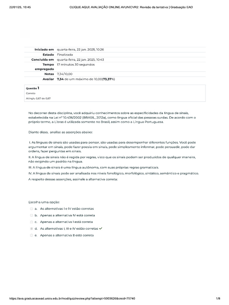 Prova 2 Libras Hist | PDF