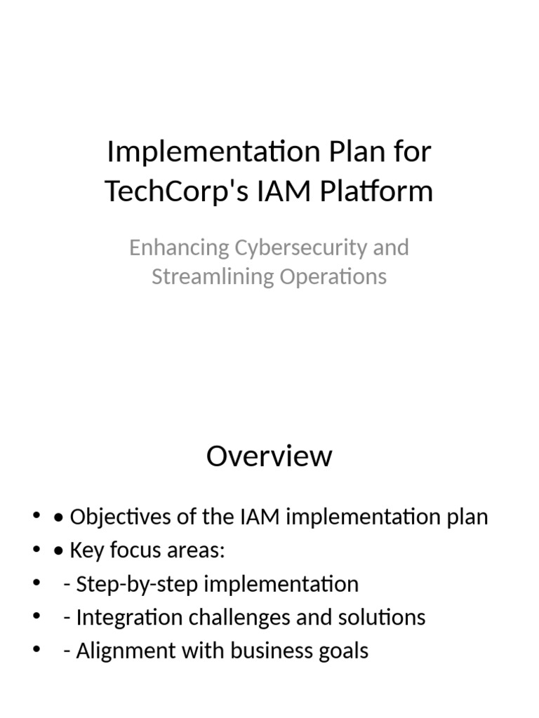TechCorp IAM Implementation Plan | PDF