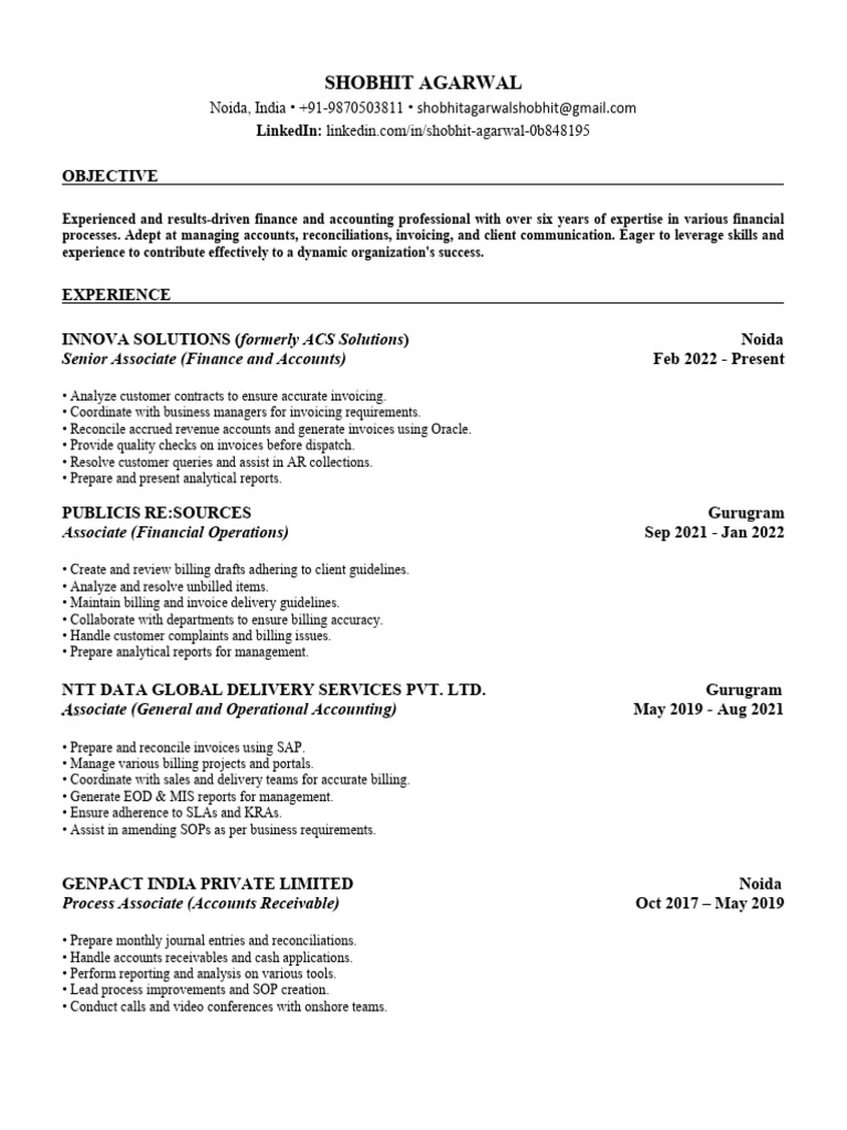 Shobhit Agarwal_Resume (2) | PDF | Business | Business Economics
