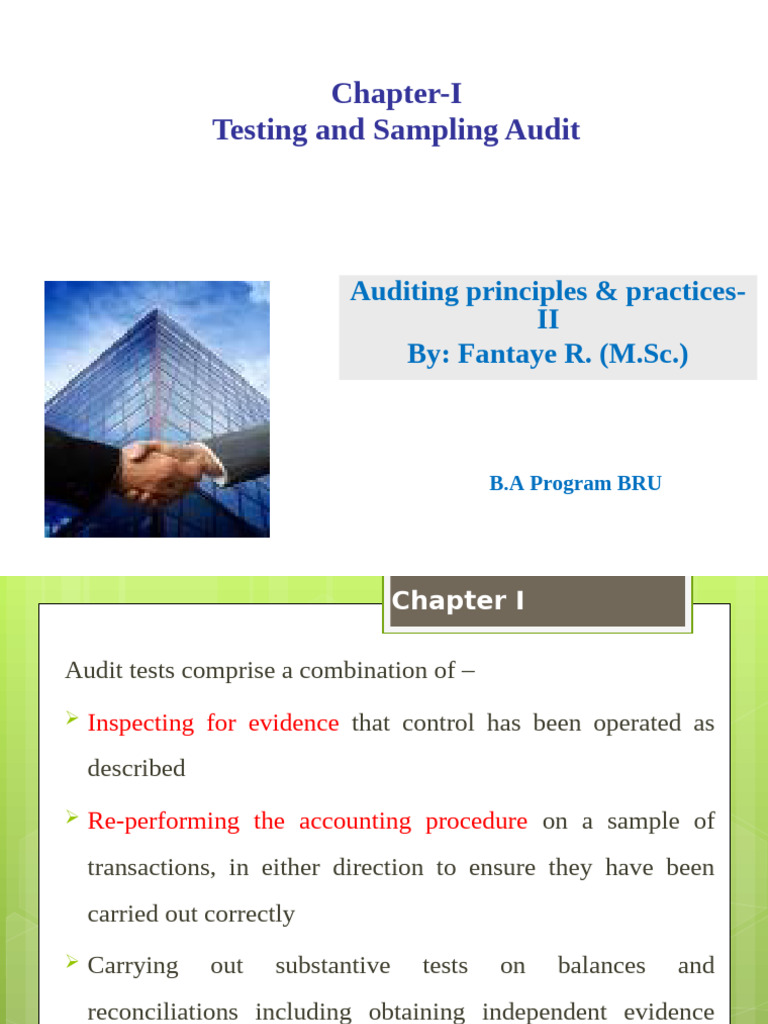 Audit - II Chapter 1 | PDF | Audit | Sampling (Statistics)