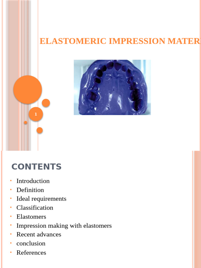 Properties of Elastomeric Impression Materials | PDF | Elastomer ...