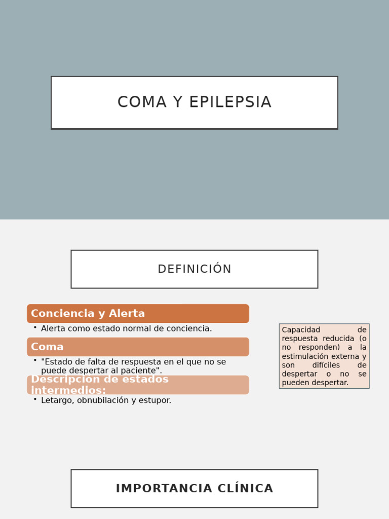 Coma y Epilepsia: Diagnóstico y Manejo | PDF | Epilepsia | Sistema nervioso
