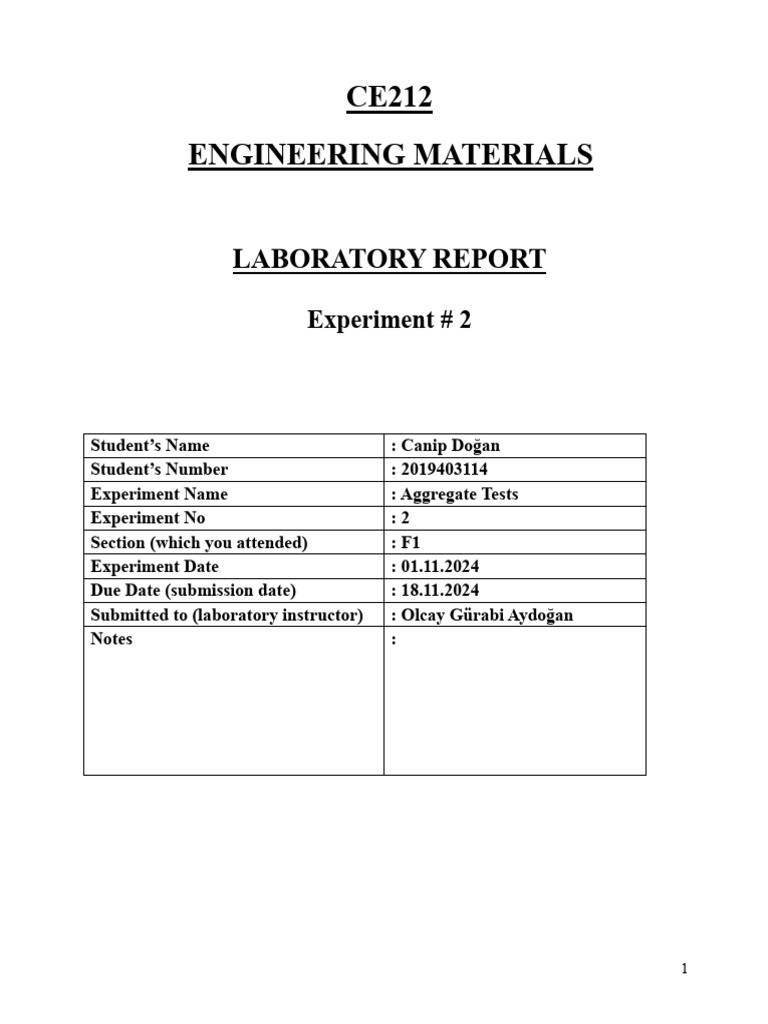 CE212 - Lab2 by Canip Doğan | PDF | Experiment