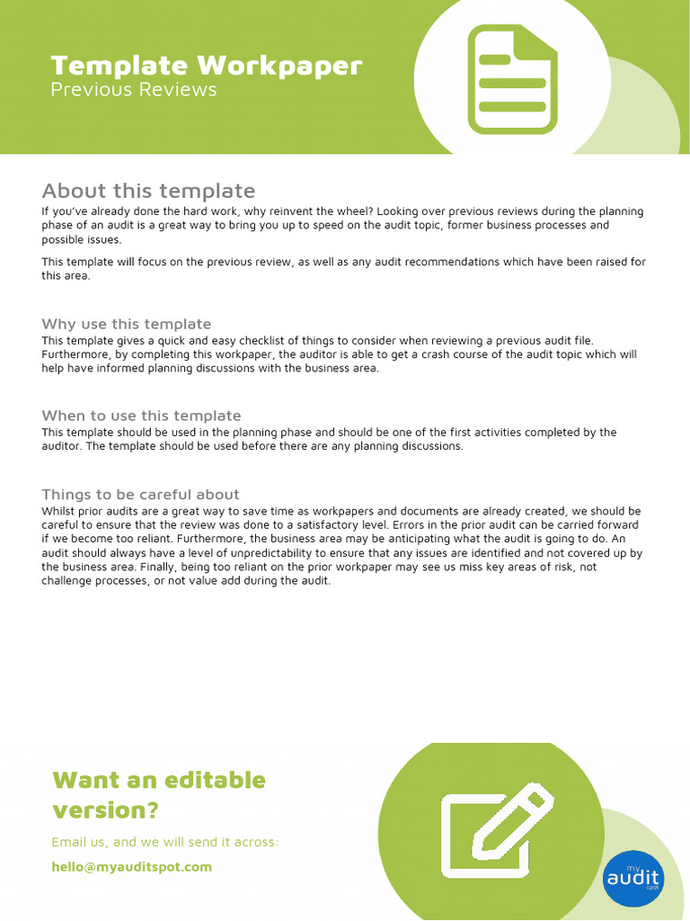 Test Working Paper | PDF | Audit | Internal Audit