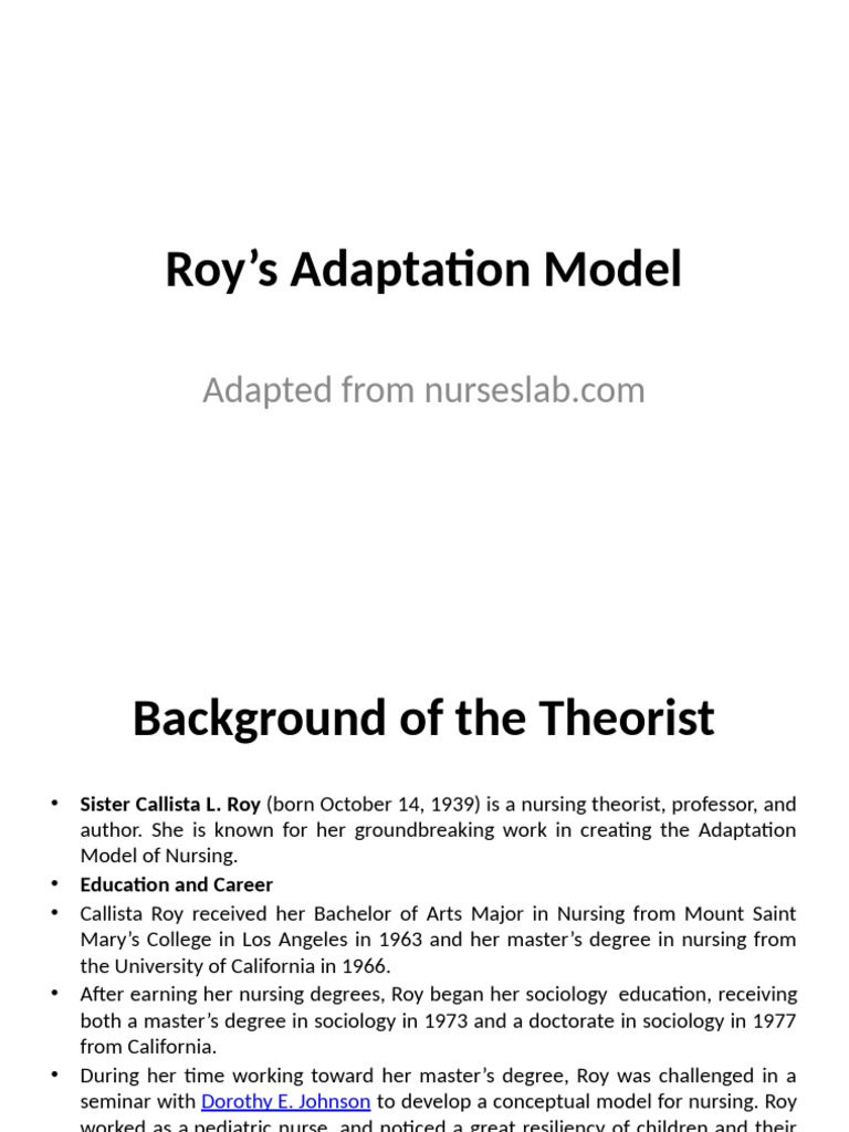 Roy's Adaptation Model | PDF | System | Consciousness