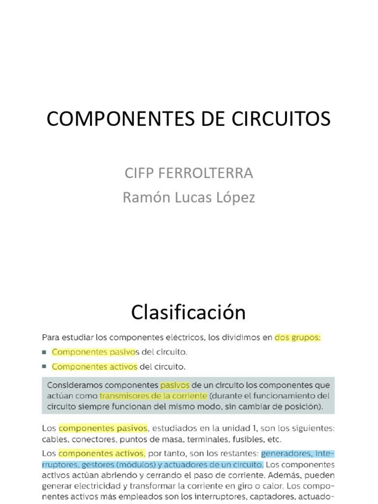 Componentes Esenciales de Circuitos Eléctricos | PDF