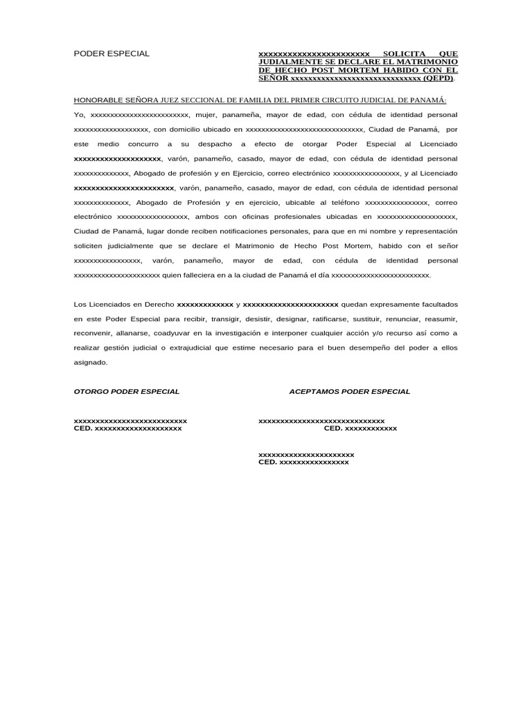 Matrimonio de Hecho Post Mortem en Panamá | PDF | Panamá | Justicia